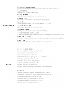 Drinks - Char Nashville