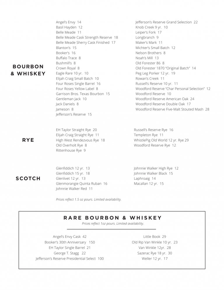 Drinks - Char Nashville